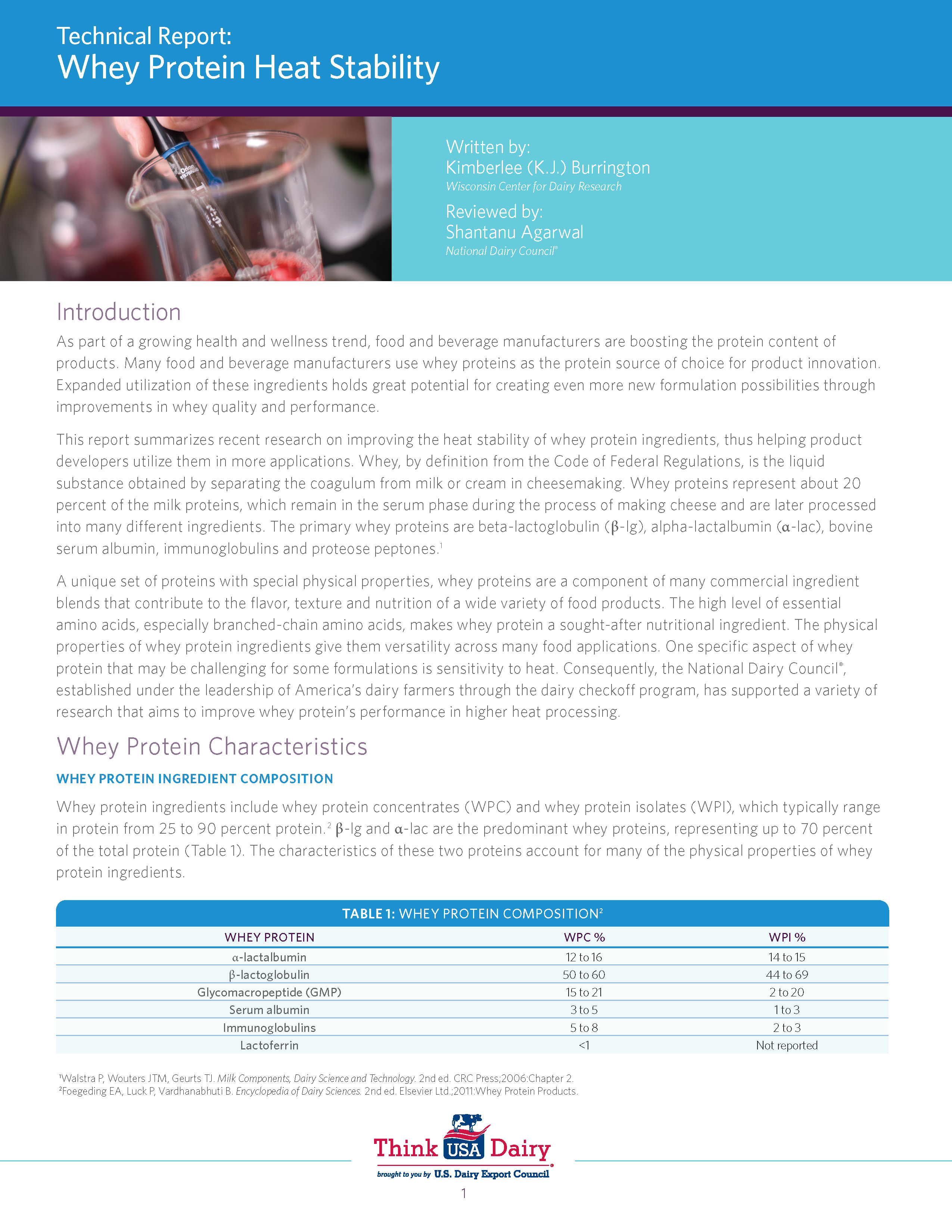 Technical Report: Whey Protein Heat Stability: | ThinkUSAdairy by the U ...