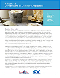 Technical Report: Dairy Solutions for Clean-Label Applications ...