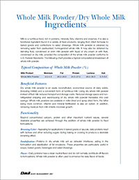 Whole Milk Powder/Dry Whole Milk Spec Sheet: | ThinkUSAdairy by the U.S ...