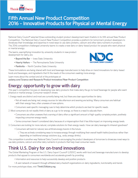 New Product Competition 2016: | ThinkUSAdairy by the U.S. Dairy Export ...